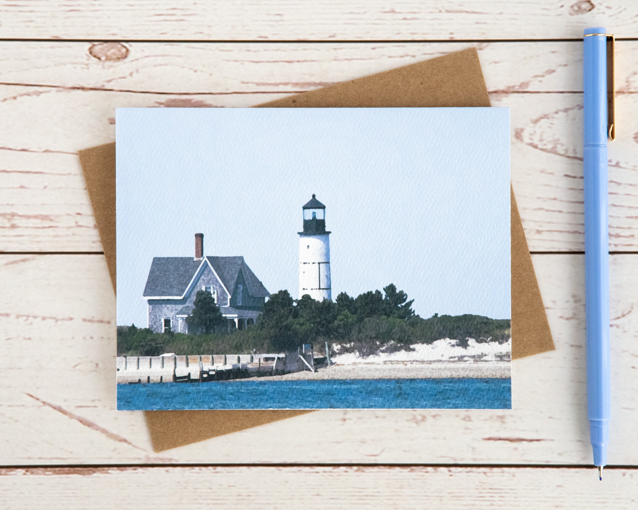 Lighthouse Folded Note Card. Folded Stationary. Blank Cards. - Etsy
