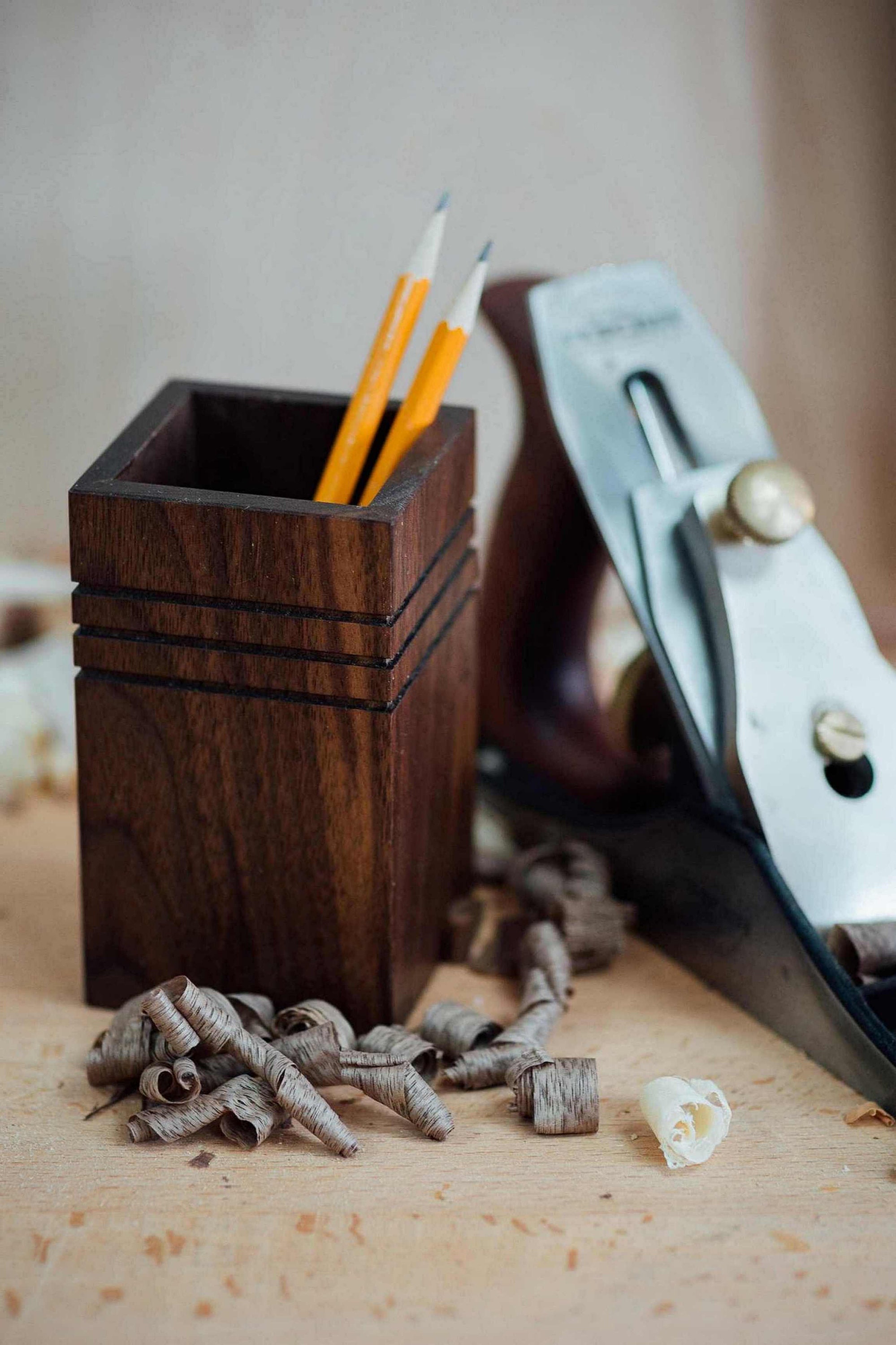 Wooden Pencil Pot - Etsy