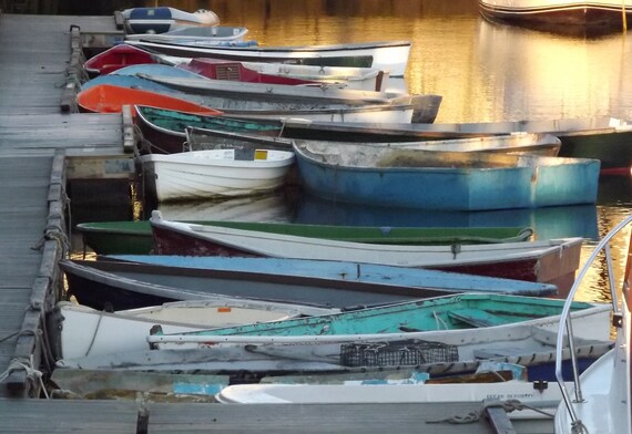 Harbor Skiffs Brightly Colored Boats | Etsy