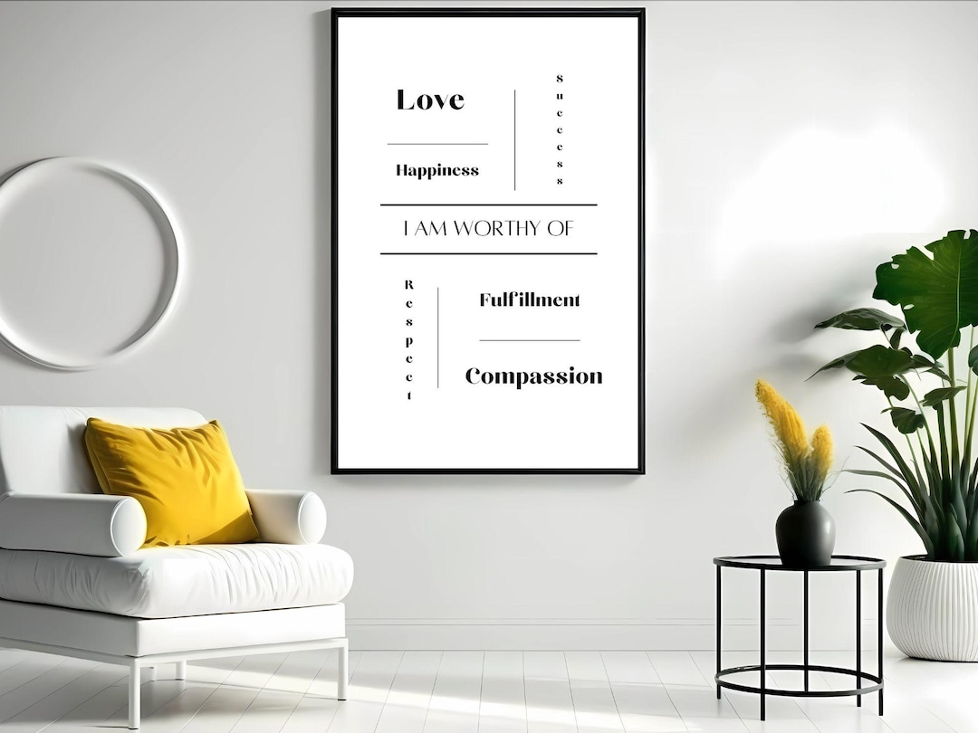 Contemporary Minimalist Printable Positive Affirmation Therapy Art ...