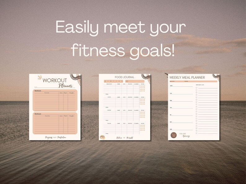 Glow up Wellness Planner Bundle: Habit Tracker, Food Diary, Fitness ...