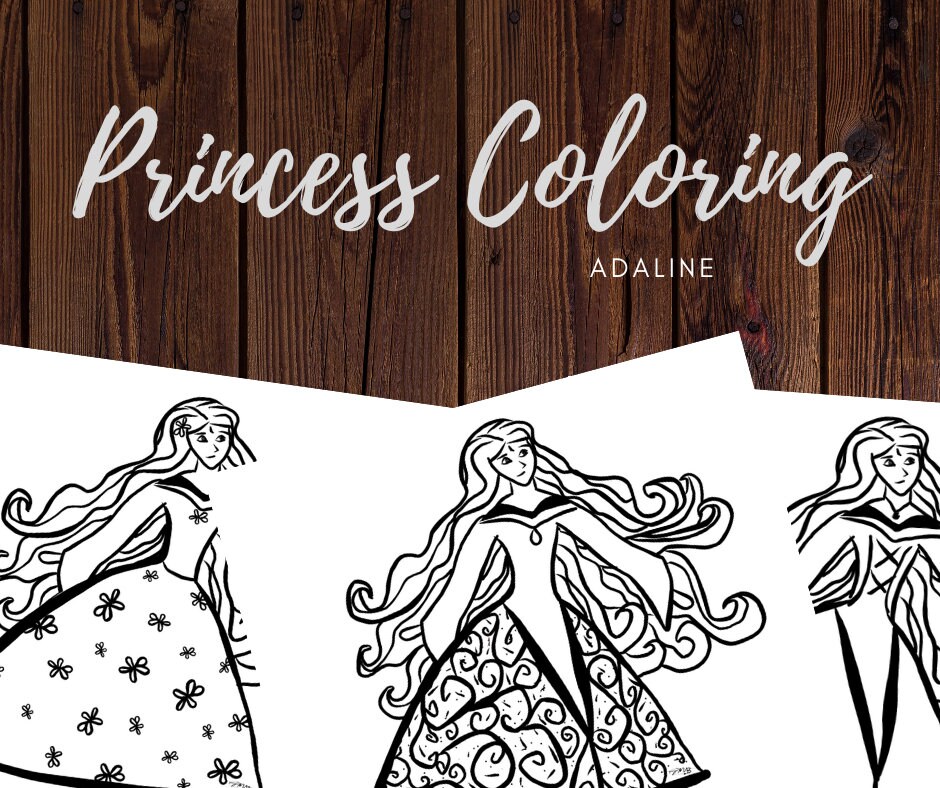 Princess Coloring Pages - Adaline - Etsy UK