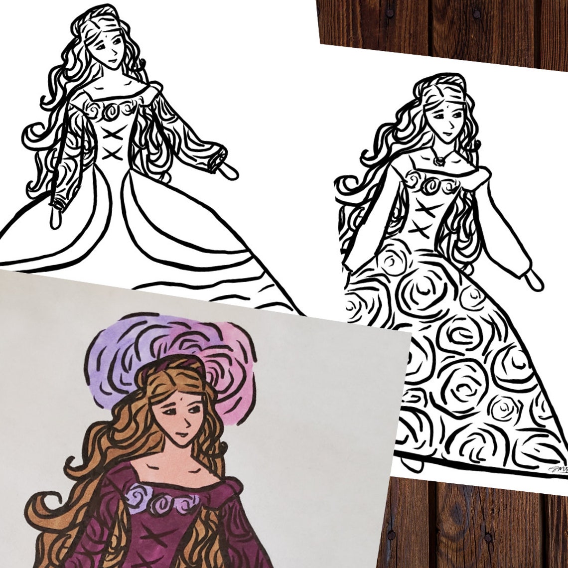 Princess Coloring Pages Rosella - Etsy