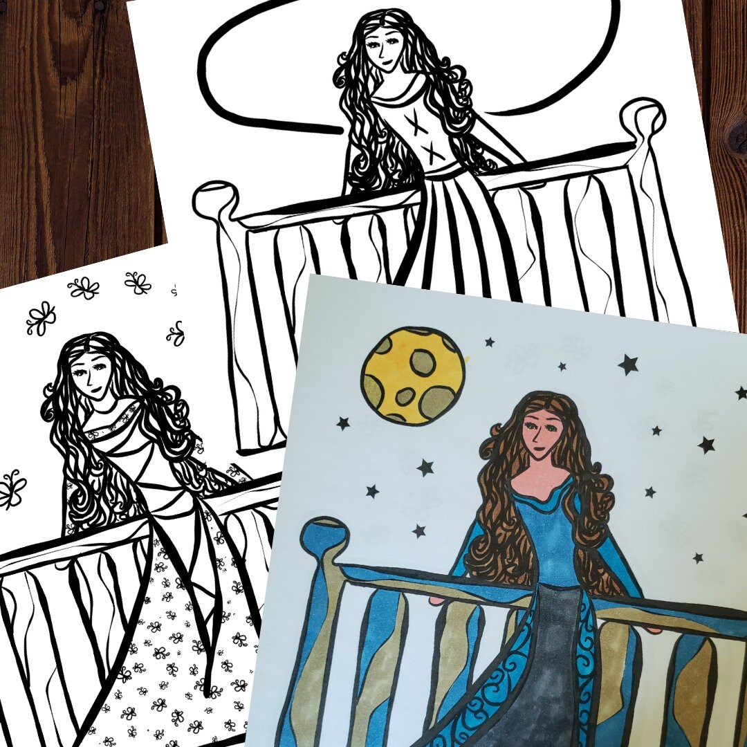 Princess Coloring Pages - Erika - Etsy
