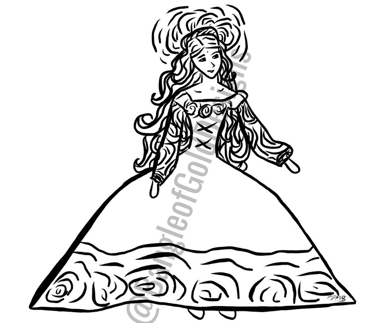 Princess Coloring Pages - Rosella - Etsy