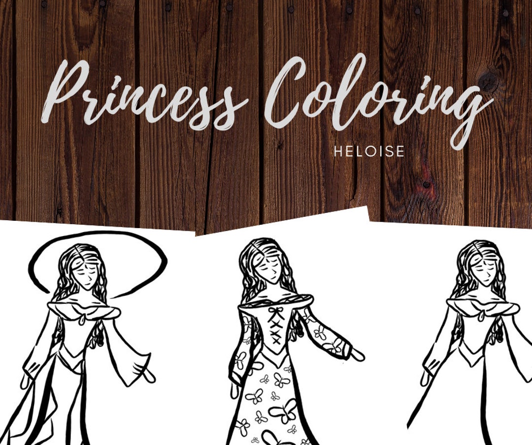 Princess Coloring Pages - Heloise - Etsy