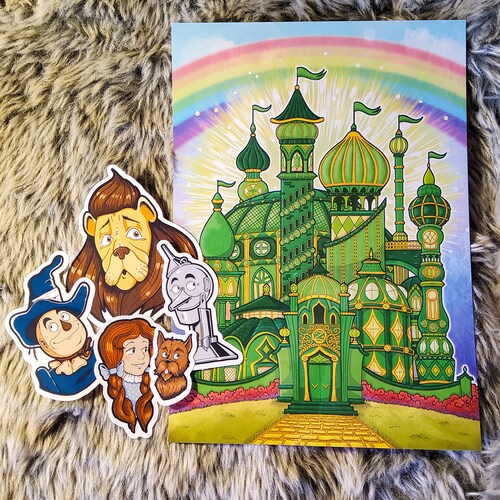 Emerald City of Oz Print of Emerald City Painted on Library - Etsy