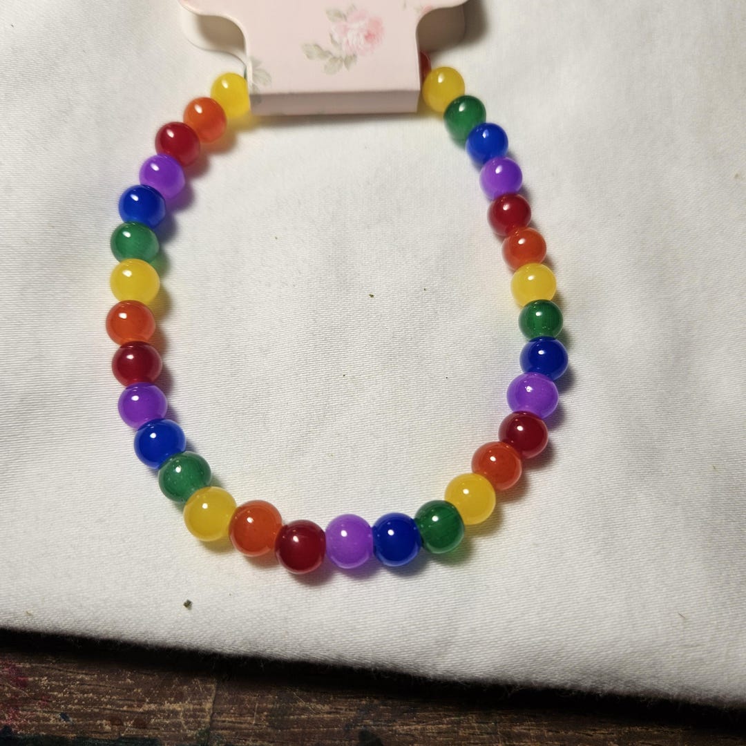 RAINBOW Braclet, Colorful Glass Beads. - Etsy