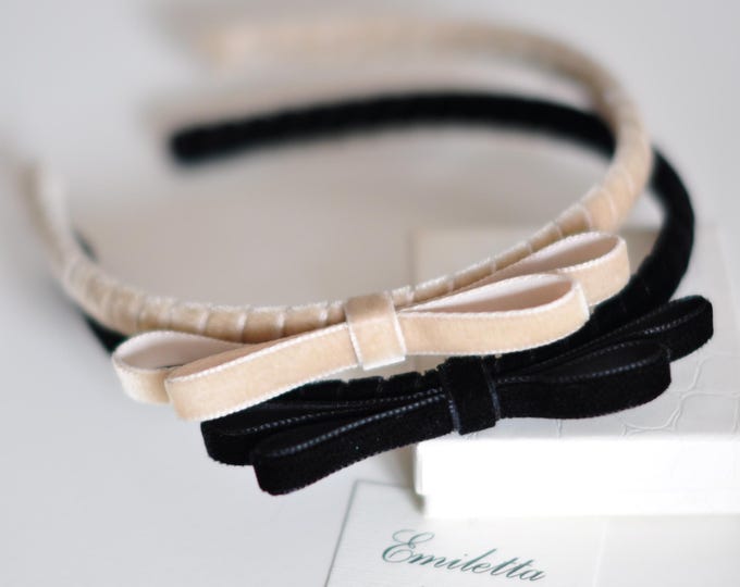 Minimalist Velvet Headbands, Classic Bow Headbands, Skinny Solid ...