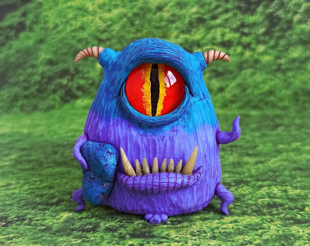 Funny Cyclops Weird Creepy Cute Fantasy Creature Figurine. Original Art ...