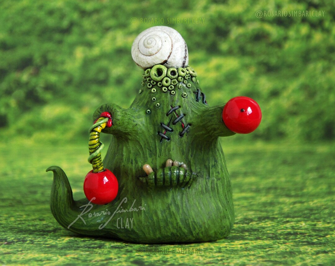 Zombie Snail Weird Creepy Cute Fantasy Creature Figurine. Shelf Decor ...