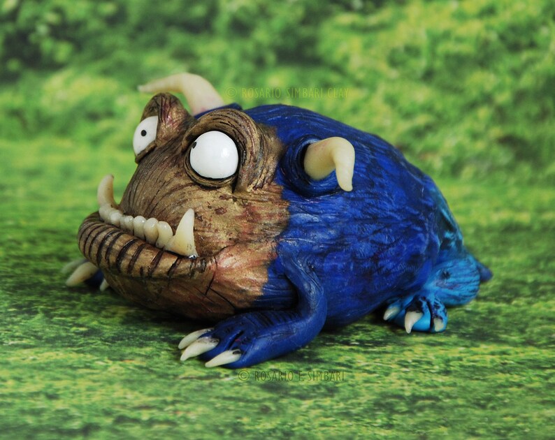 Custom Devil Toad Frog Sculpture, Creepy Cute Weird OOAK Fantasy Art ...