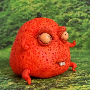 Orange Creature Weird Creepy Cute Fruit Figurine. Handmade Unique Piece ...