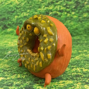 Pistachio Glazed Donut Weird Creepy Cute Fantasy Creature Figurine ...