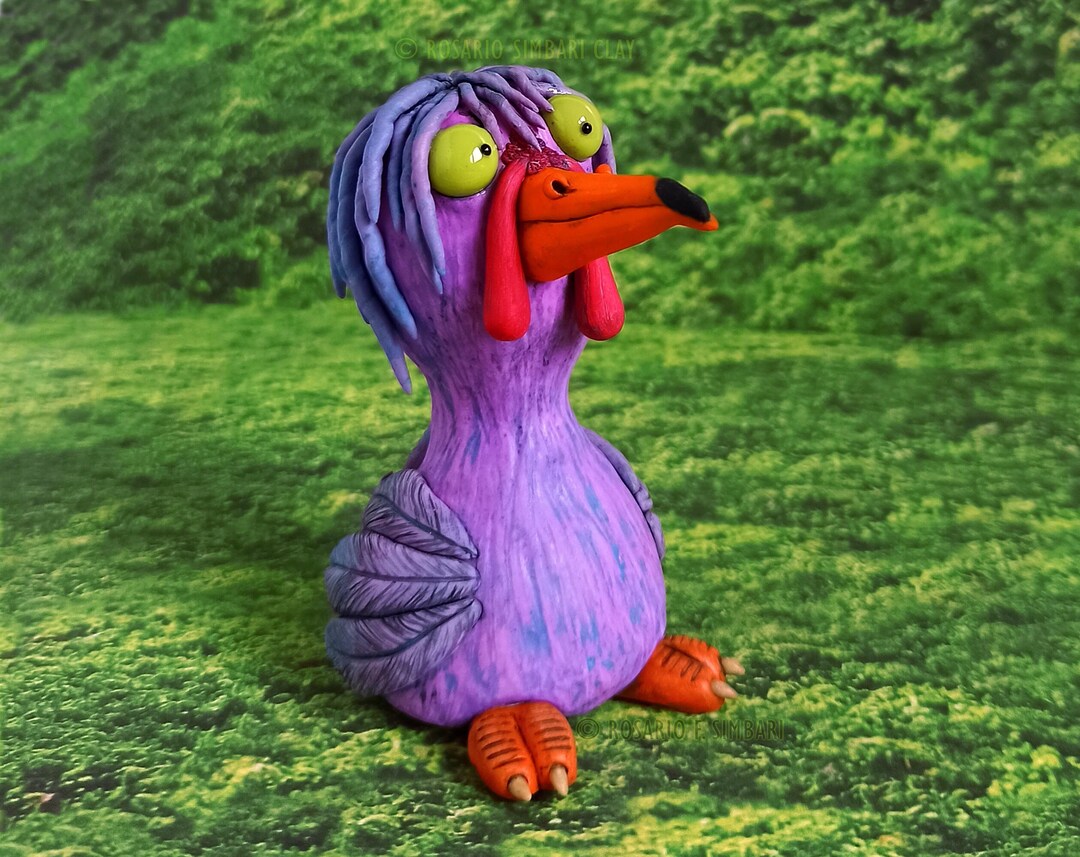 Exotic Tropical Bird Weird Creepy Cute Figurine. Shelf Sculpture Decor ...