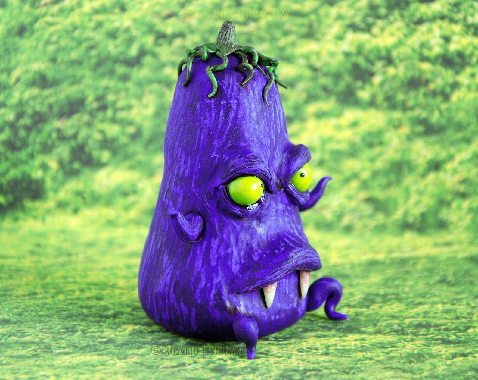 Custom Vampire Eggplant Weird Creepy Cute Figurine. Kitchen Decor ...