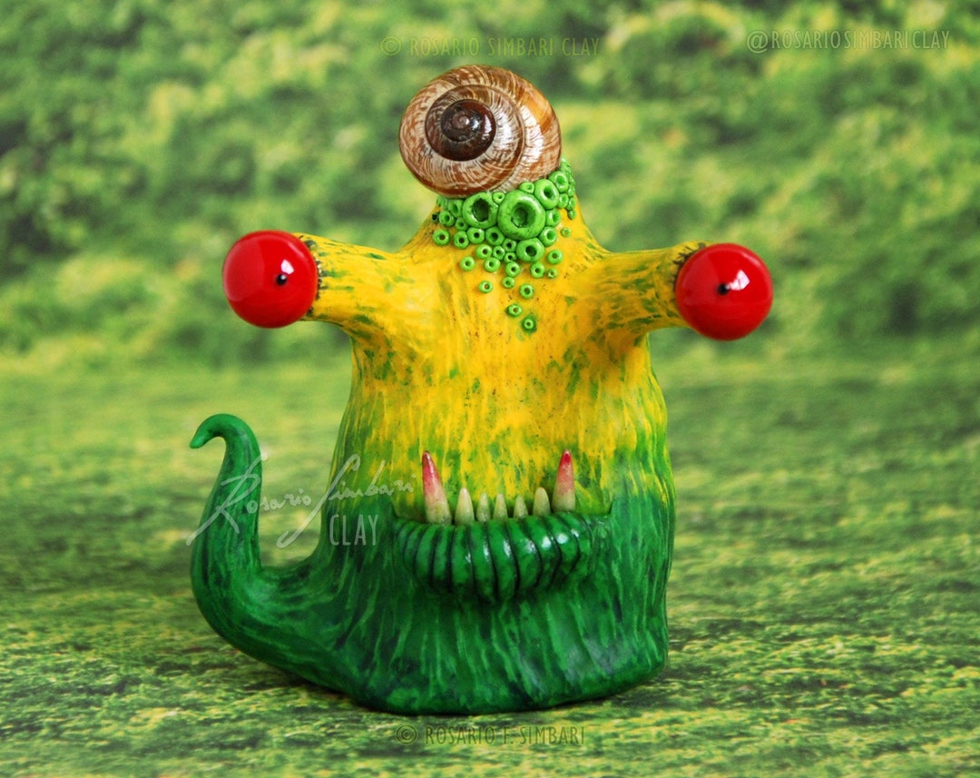 Snail Weird Creepy Cute Fantasy Creature Figurine. Desk Decor Original ...