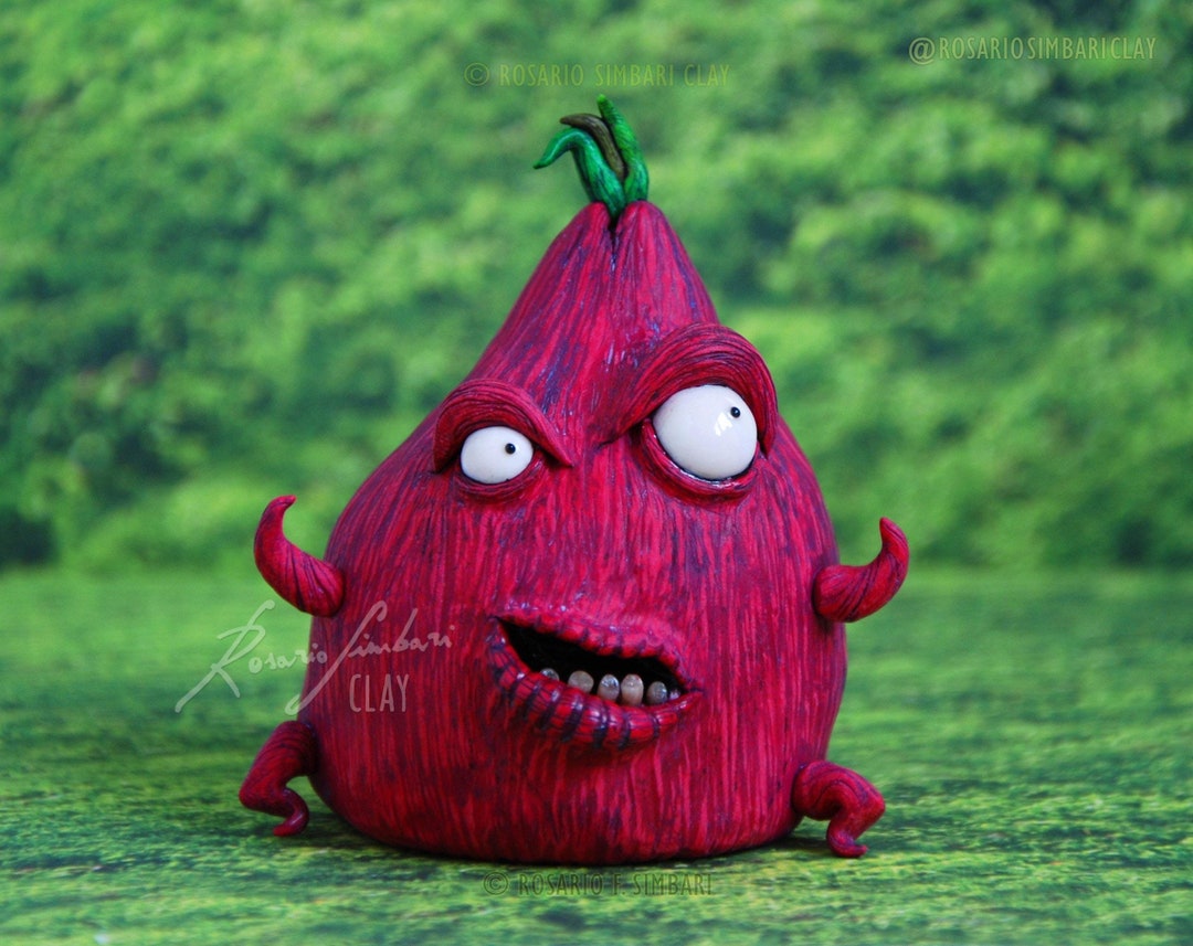 Red Onion Sculpture, OOAK Creepy Cute Weird Fantasy Art Figurine ...