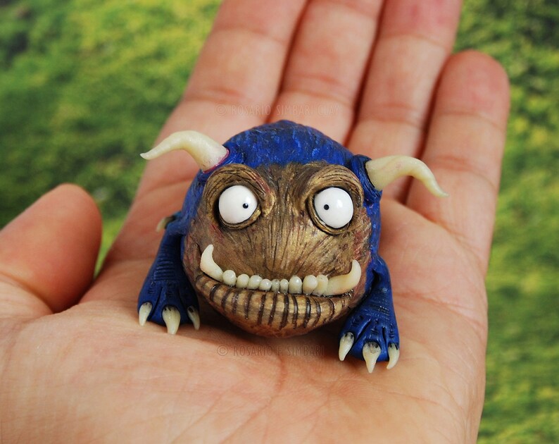 Custom Devil Toad Frog Sculpture, Creepy Cute Weird OOAK Fantasy Art ...