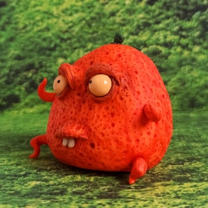 Orange Creature Weird Creepy Cute Fruit Figurine. Handmade Unique Piece ...