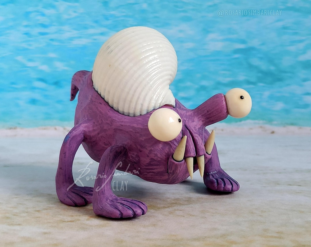 Seashell Sculpture, OOAK Creepy Cute Weird Fantasy Art Figurine ...