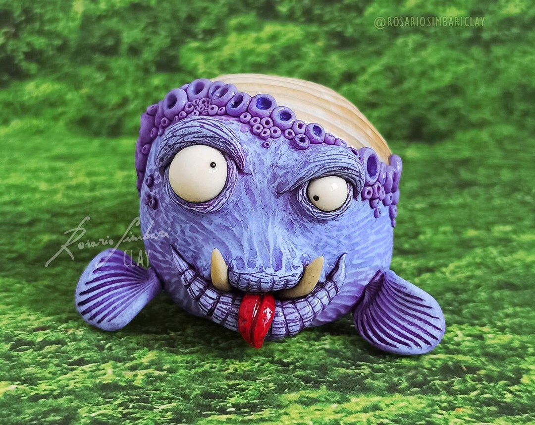 Sea Shell Weird Creepy Cute Fantasy Creature Figurine. Original Art ...