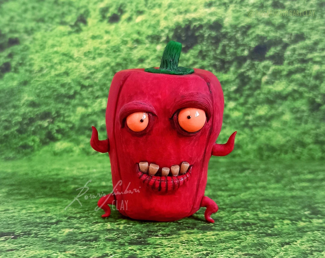 Red Bell Pepper Weird Creepy Cute Fantasy Creature Figurine. Original ...