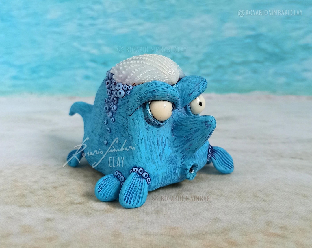 Sea Shell Weird Creepy Cute Fantasy Creature Figurine. Original Art ...