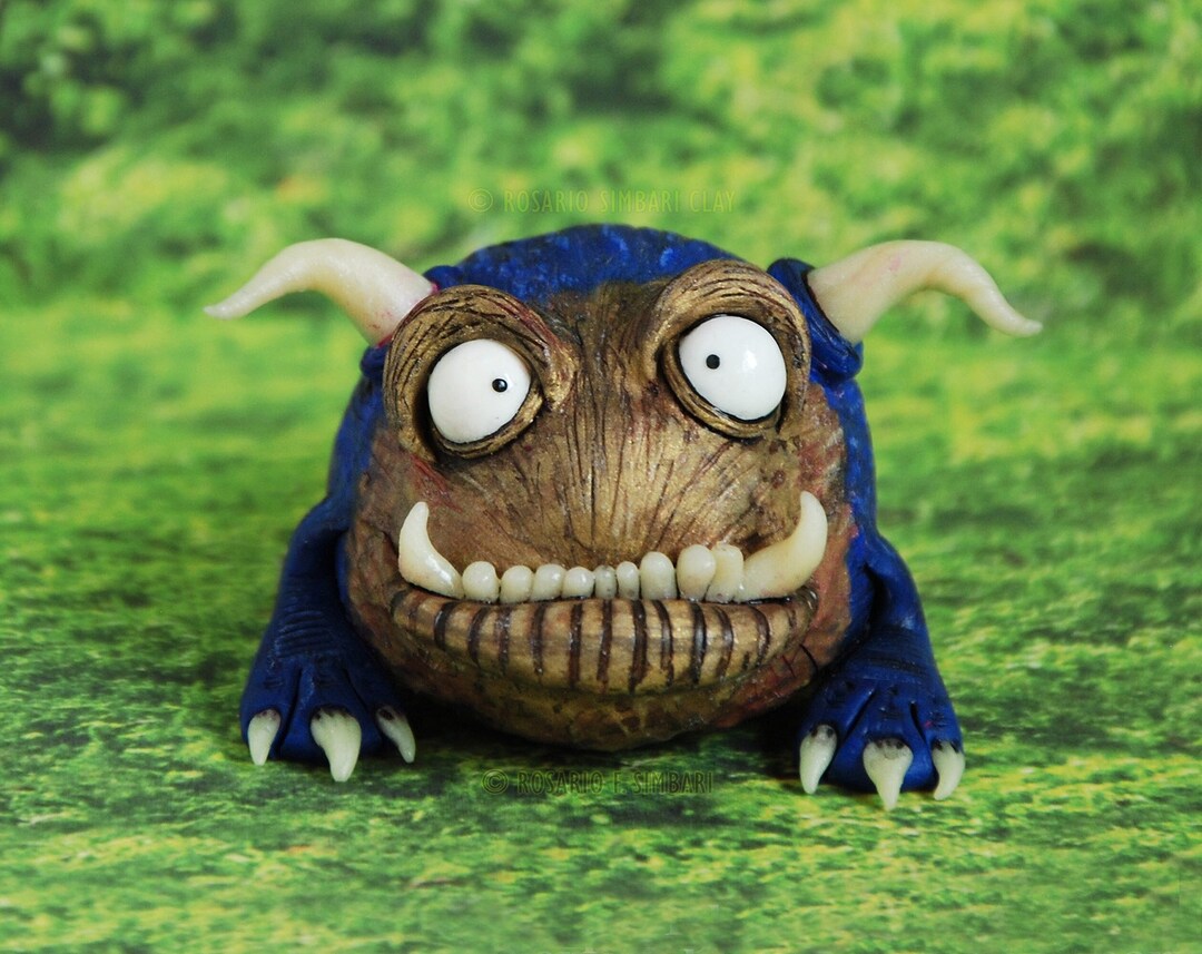 Custom Devil Toad Frog Sculpture, Creepy Cute Weird OOAK Fantasy Art ...