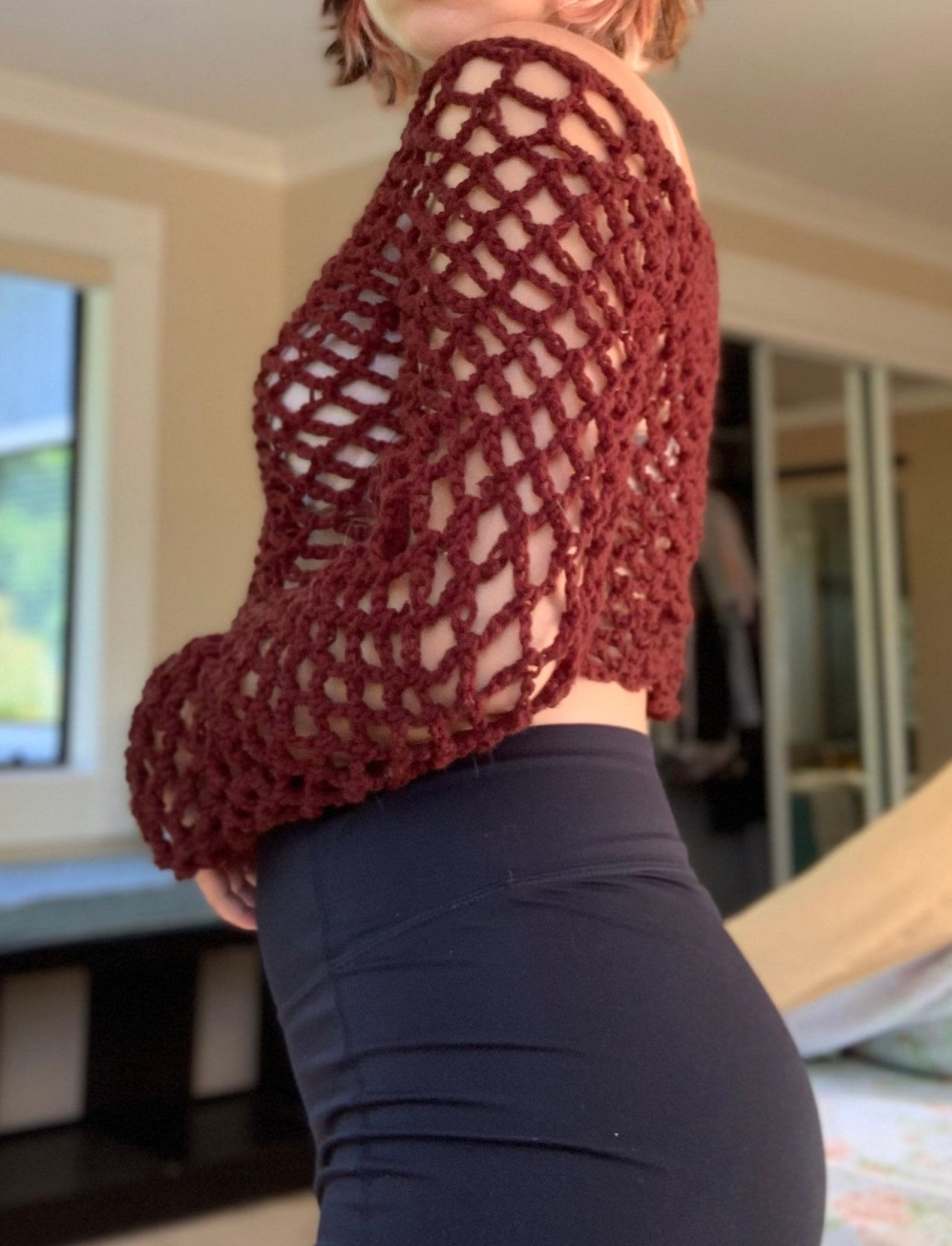 Crochet Mesh Long Sleeve Pattern Etsy