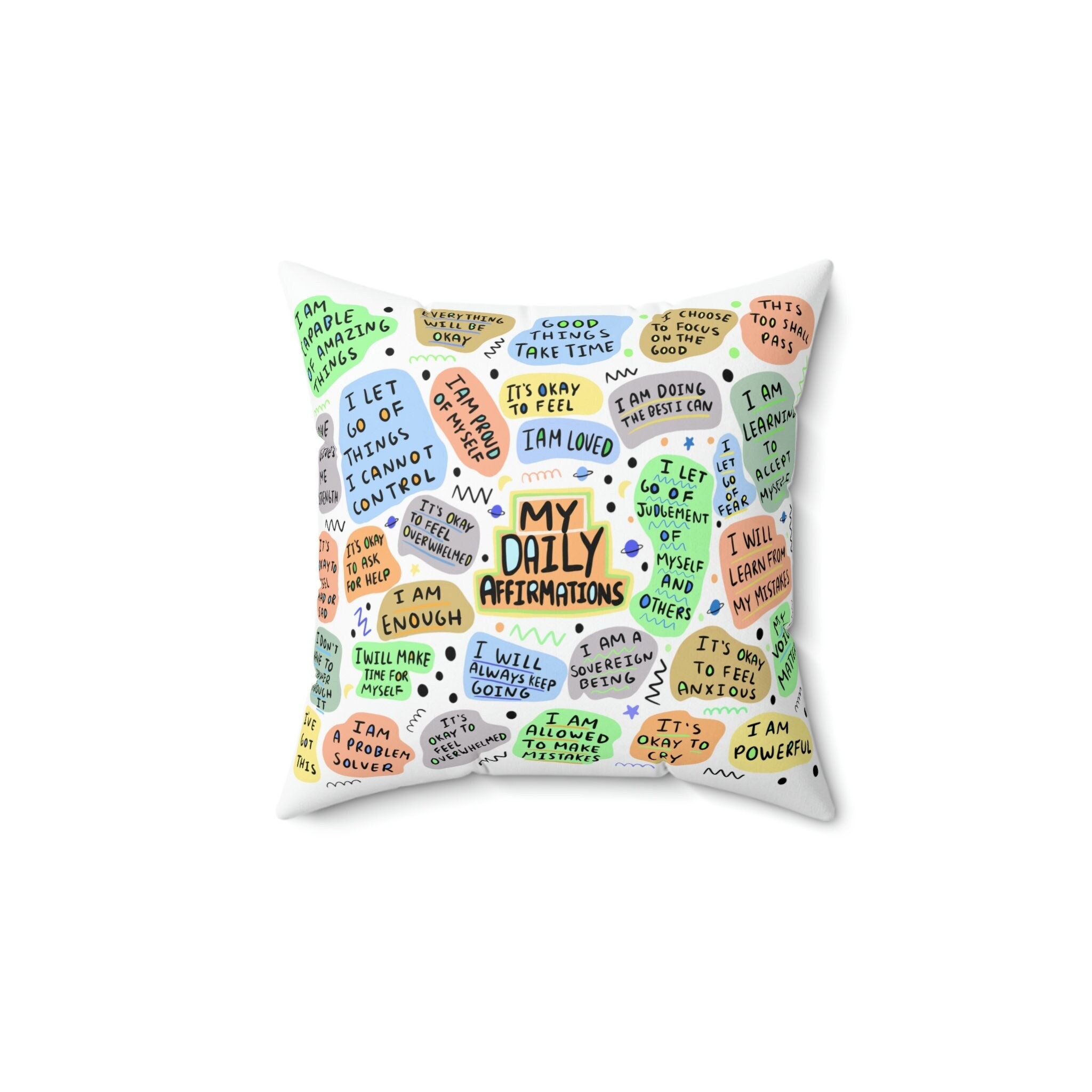 Positive Affirmations Pillow Mental Health Pillow - Etsy