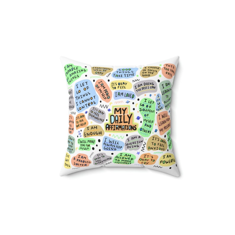 Positive Affirmations Pillow, Mental Health Pillow, Inspirational ...