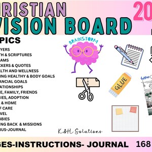 Christian Women Vision Board Kit & Journal Bundle: Faith, Goals, and ...
