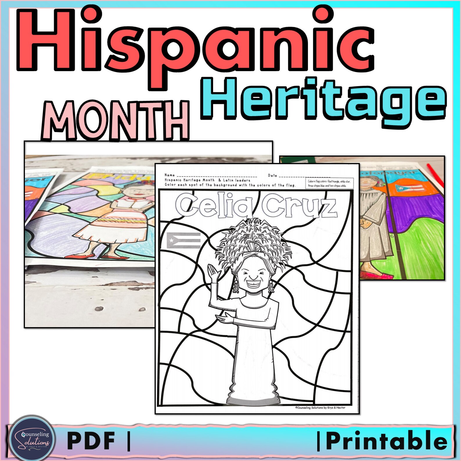 Hispanic Heritage Month Coloring Sheets Color by Code - Etsy