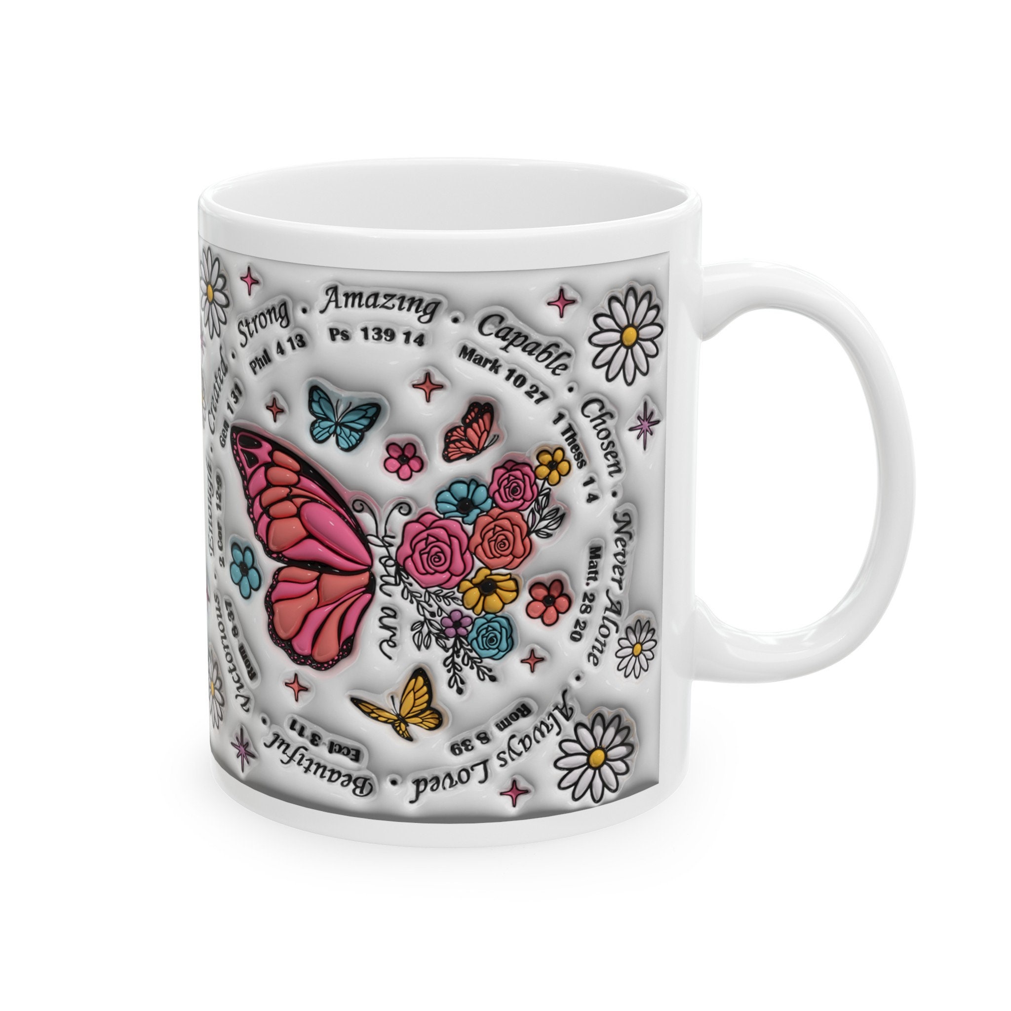 Bible Affirmations Mug, Ceramic Mug 11oz, 3D Positive Affirmations Mug ...