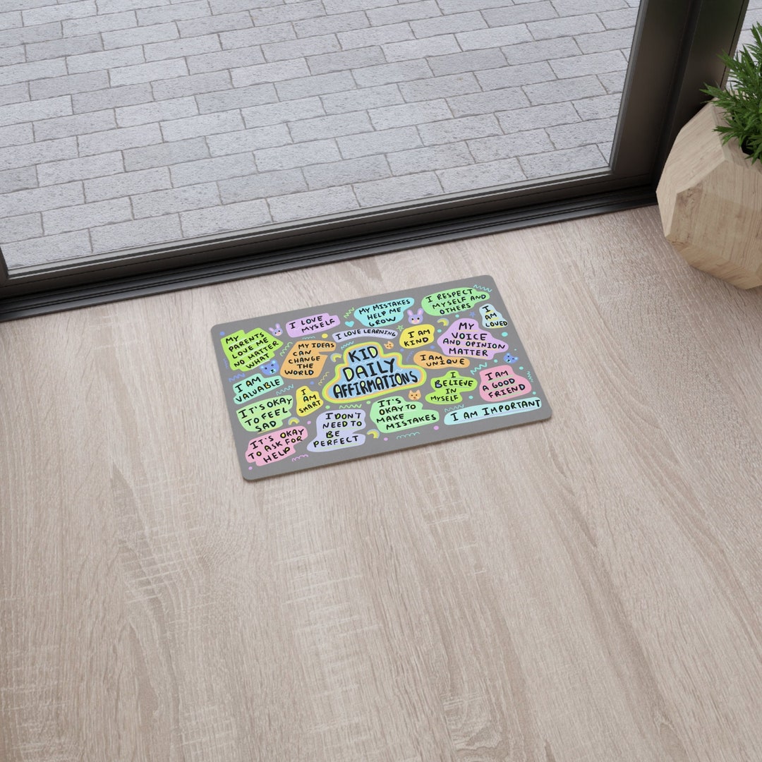 Positive Affirmations Mat for Kids Room, Kids Room Decor, Sublimation ...