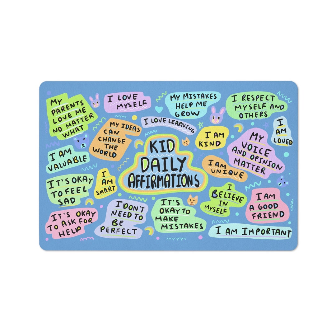 Positive Affirmations Kids Room Mat: Colorful Rug (27"x18") - Etsy