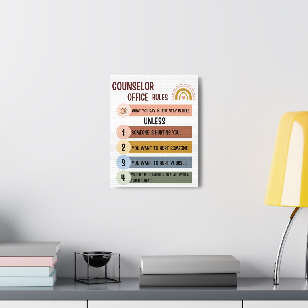 Canva Frame Counselor Rules, Office Decor, Confidentiality Rules ...