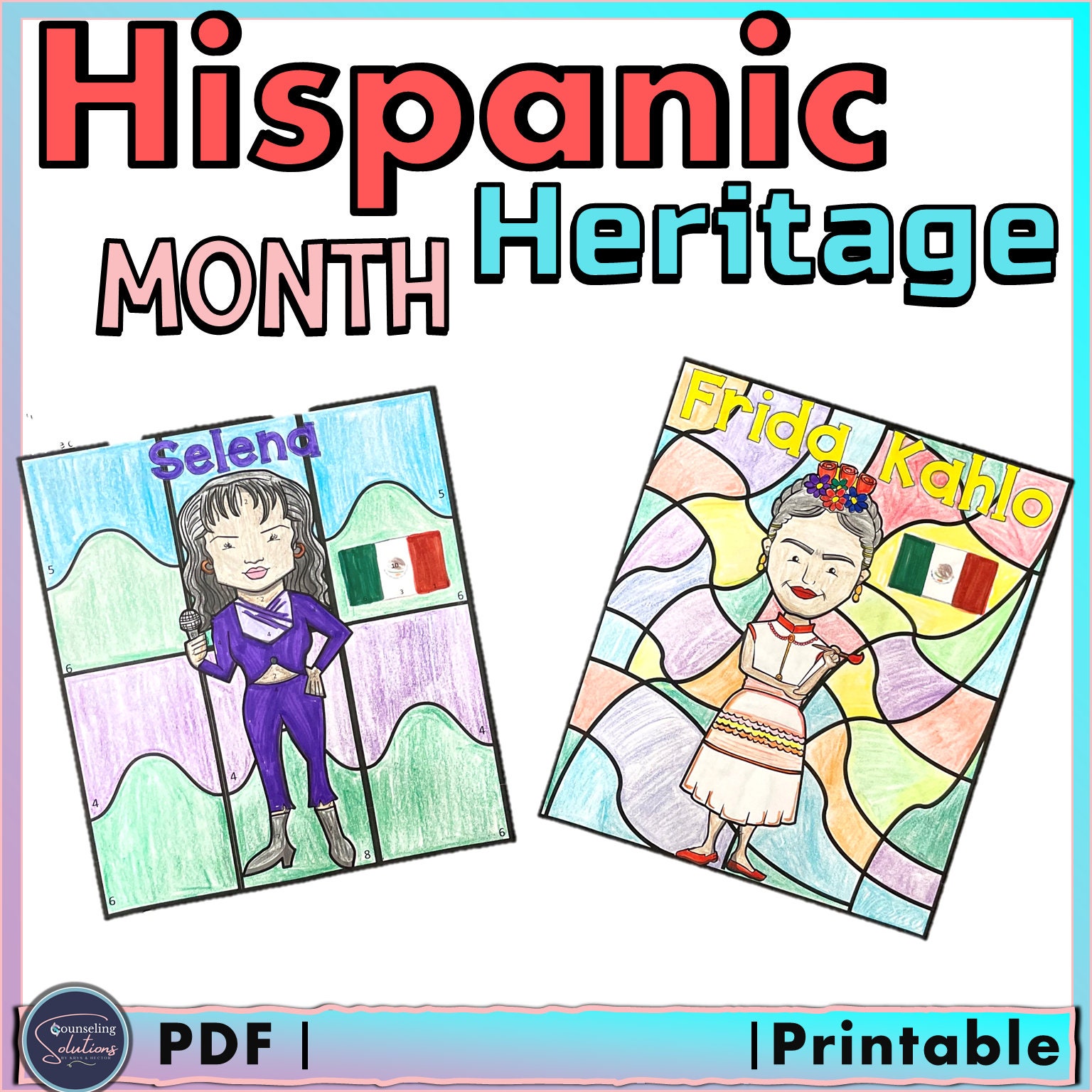 Hispanic Heritage Month Coloring Sheets, Color by Code, National ...