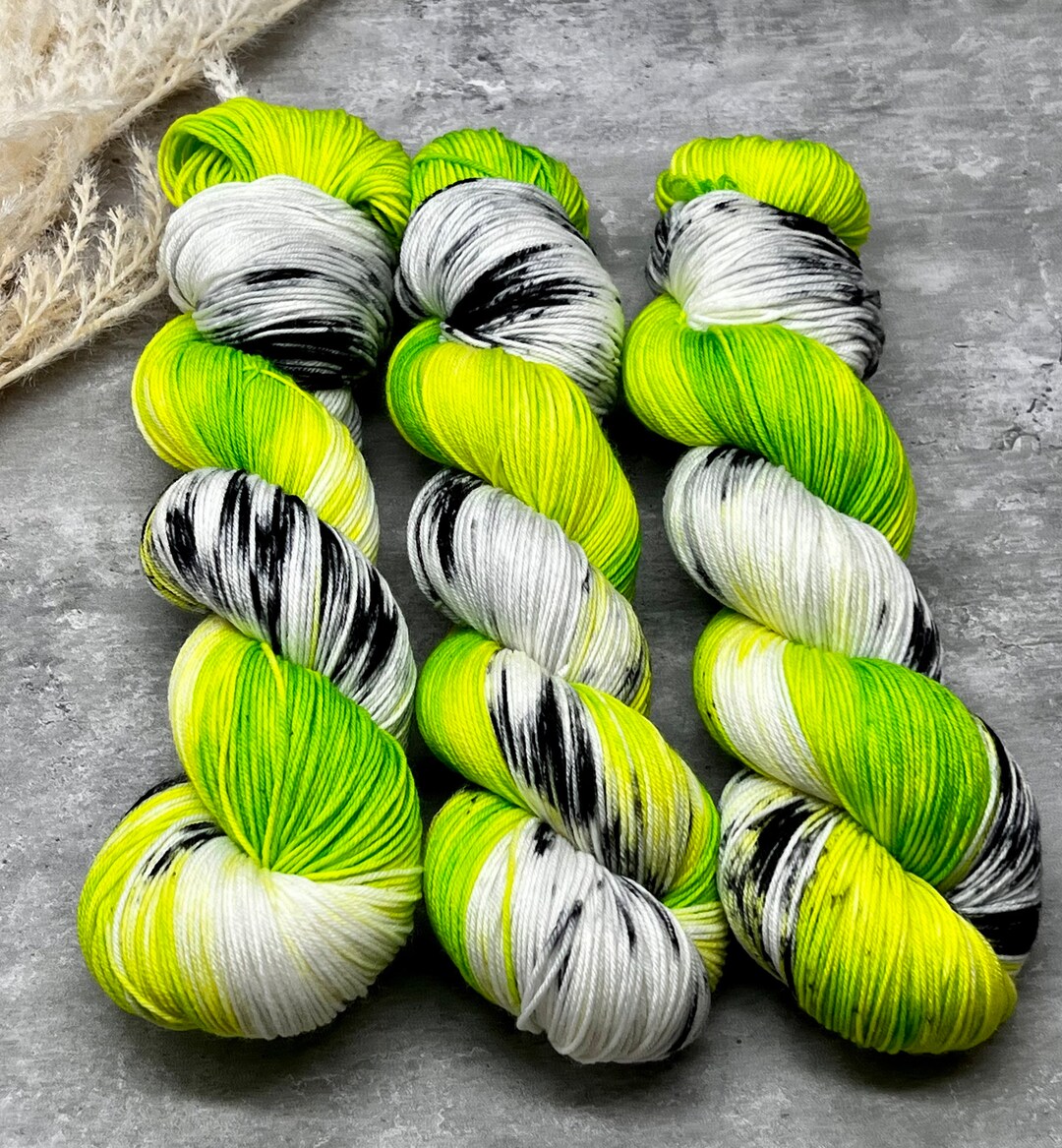 The Walls Will Ooze Green Slime Neon Green, Black, White Merino Nylon ...