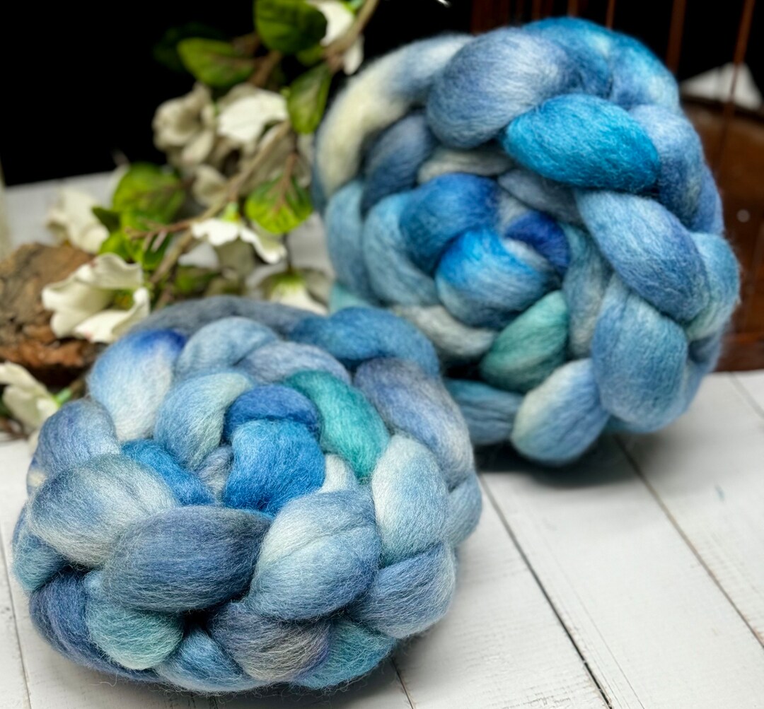 Ocean Surf - Wool for Spinning and Felting, Wool Roving, Hand Dyed Wool ...