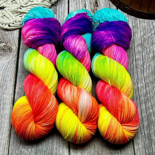 Neon Yellow Yarn - Etsy