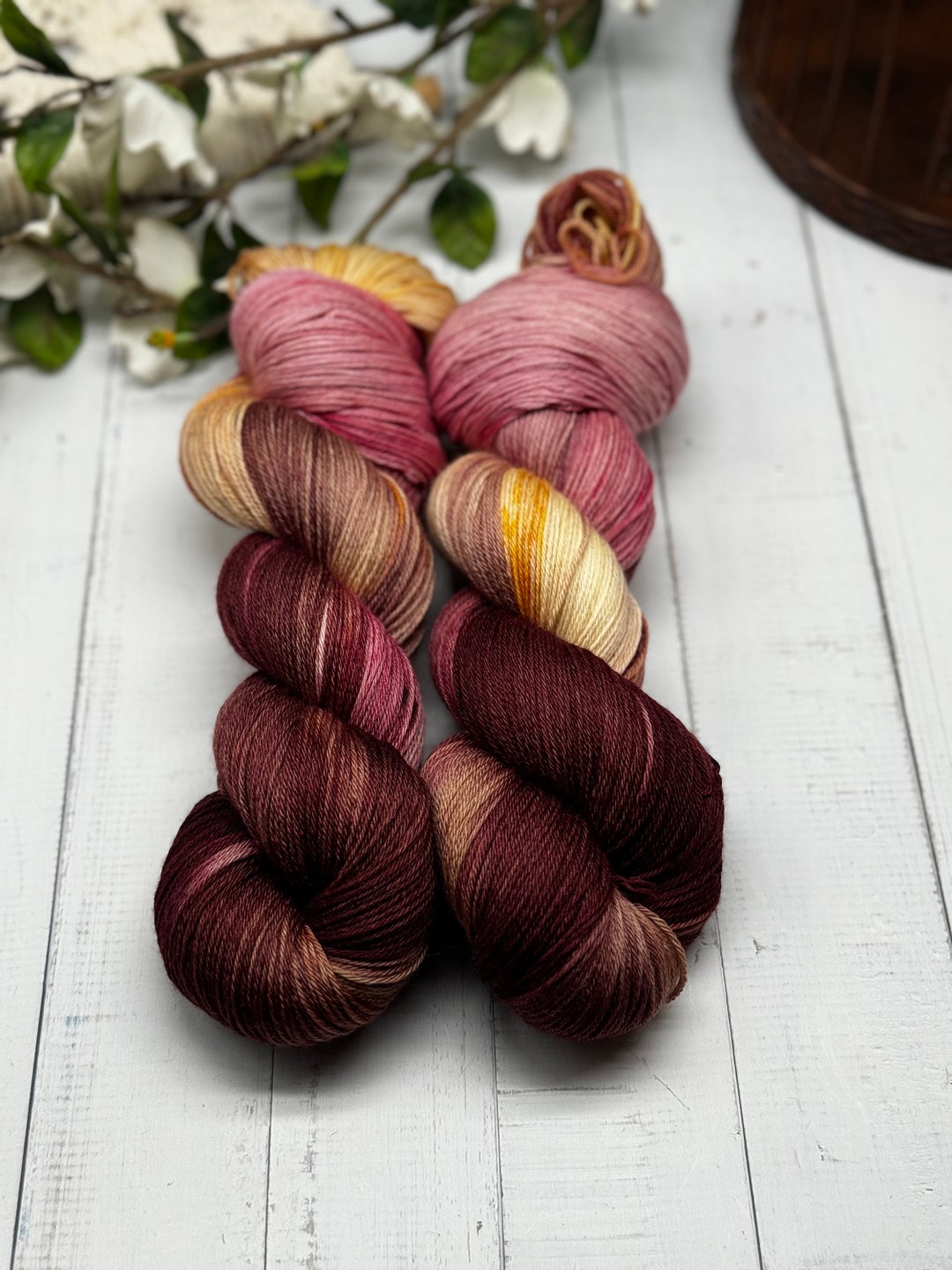 A Rose at Dawn - Autumn Yarn, Hand Dyed, Fingering Sock Yarn, Hand ...
