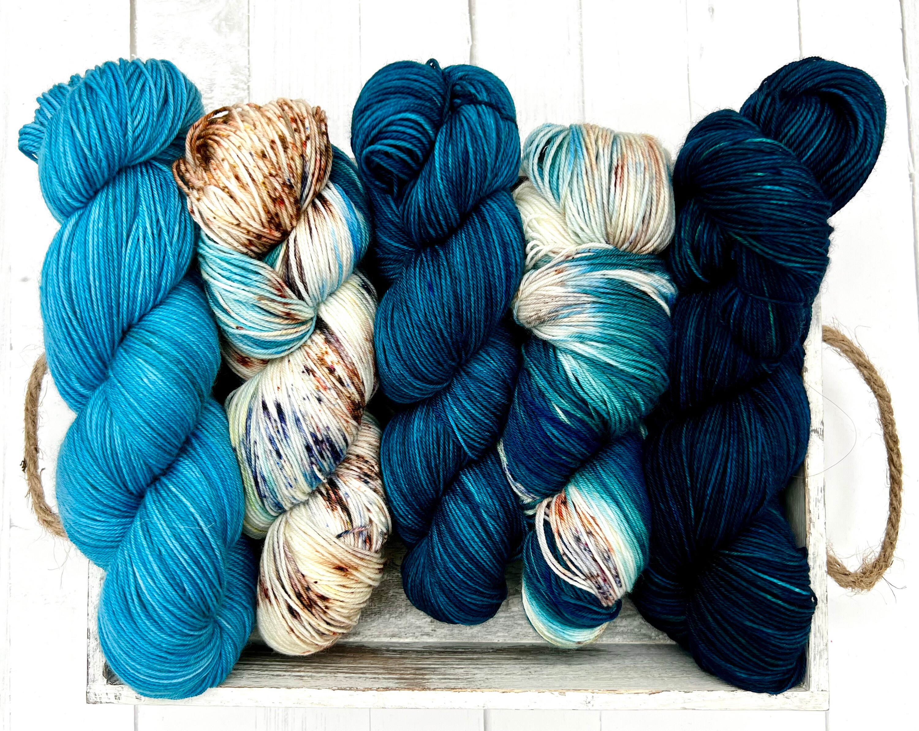 Seaside Blue Knitting Shawl Kit Knitting Kit Hand Dyed - Etsy