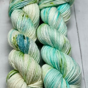 Jade - Indie Dyer, Hand Dyed, Fingering Sock Yarn, Hand Painted, White ...