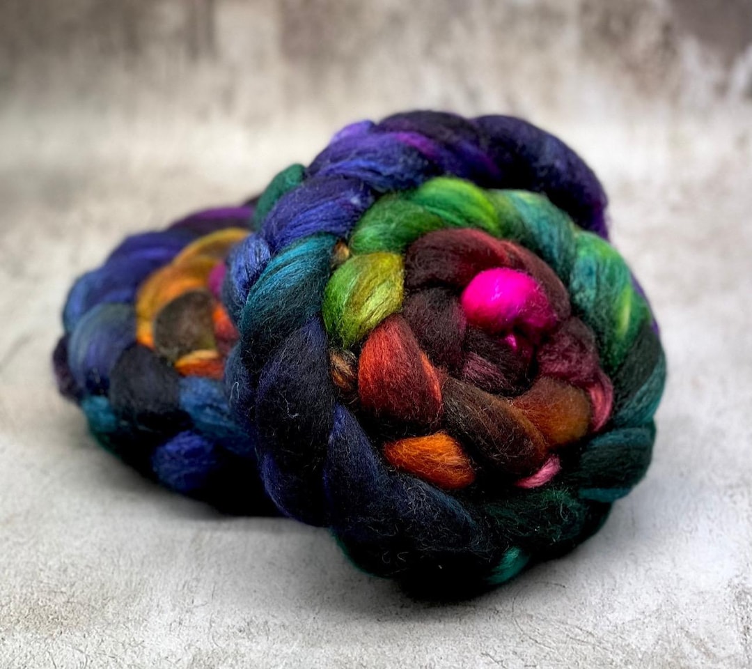 Autumn Rainbow - Wool for Spinning Felting, Wool Roving, Hand Dyed Wool ...