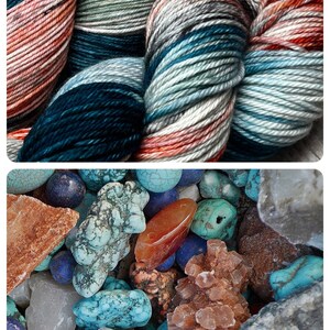 Geodes - Blue, Grey, Orange, Yellow, Indigo, Superwash Merino Nylon ...