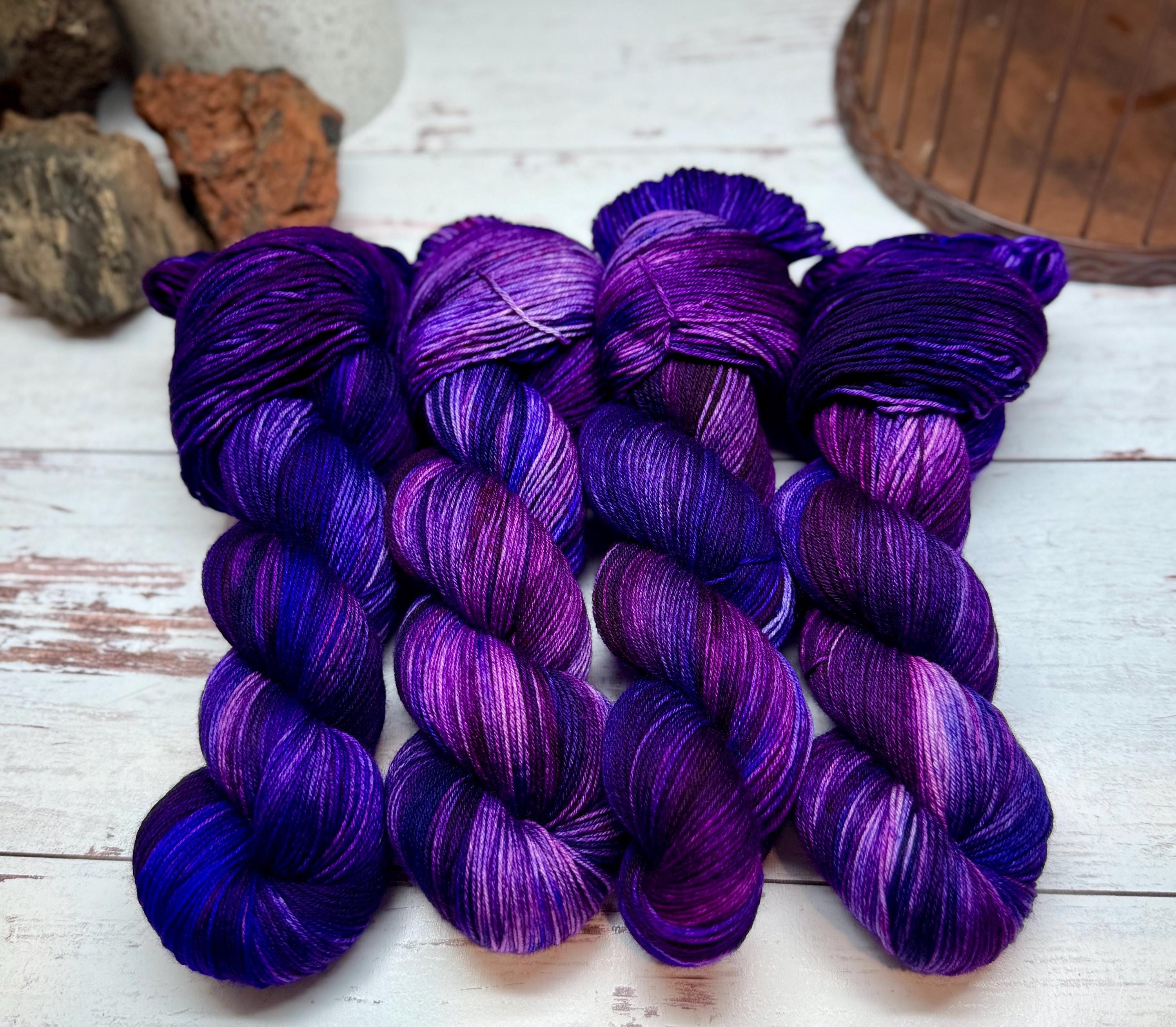 Whose Eating Sour Grapes? - Purple, Neon Pink, Black, Merino Nylon Yarn ...