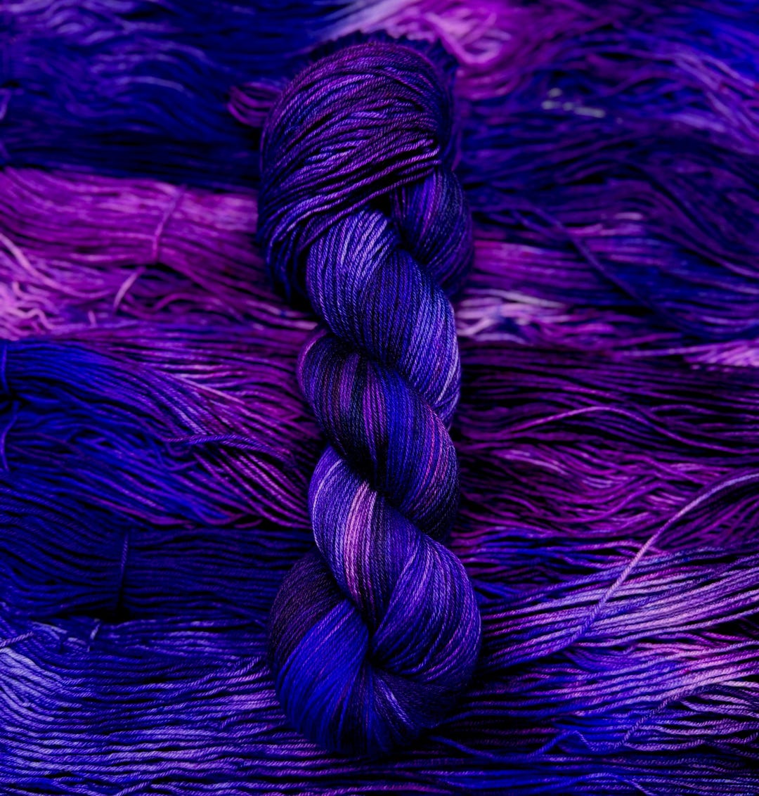 Whose Eating Sour Grapes? - Purple, Neon Pink, Black, Merino Nylon Yarn ...