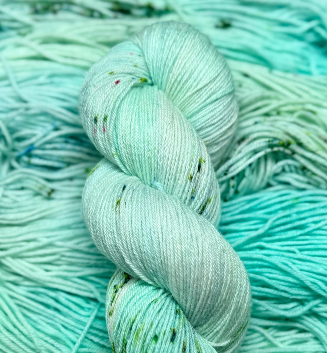 Jade - Indie Dyer, Hand Dyed, Fingering Sock Yarn, Hand Painted, White ...